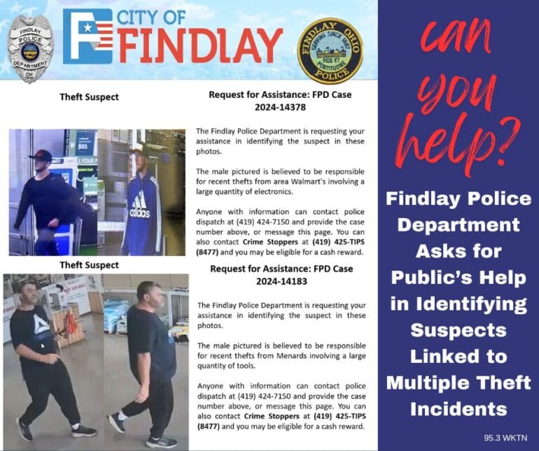 Findlay Police Department Appeals for Public Aid in Identifying ...