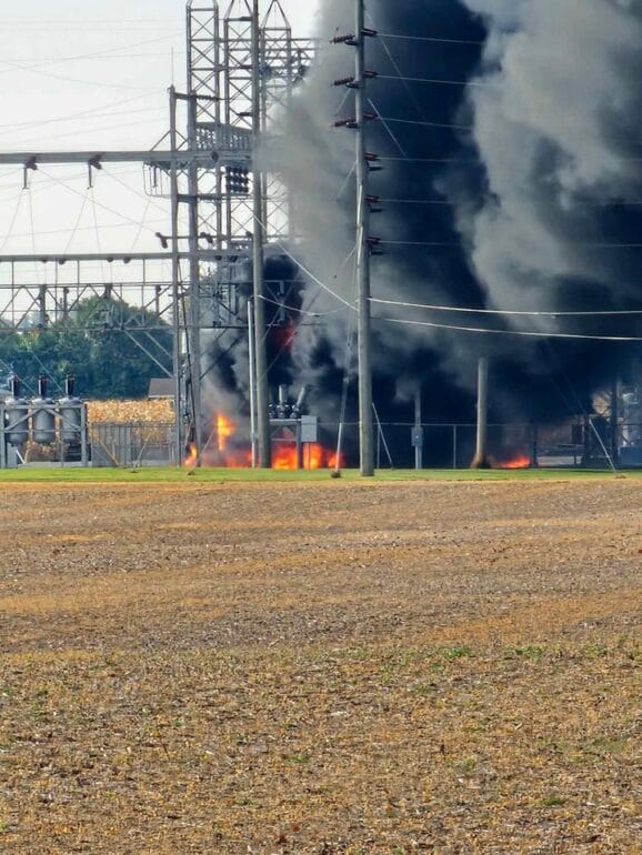 Suspected Lightning Strike Triggers Fire at Kenton Substation, Causing ...