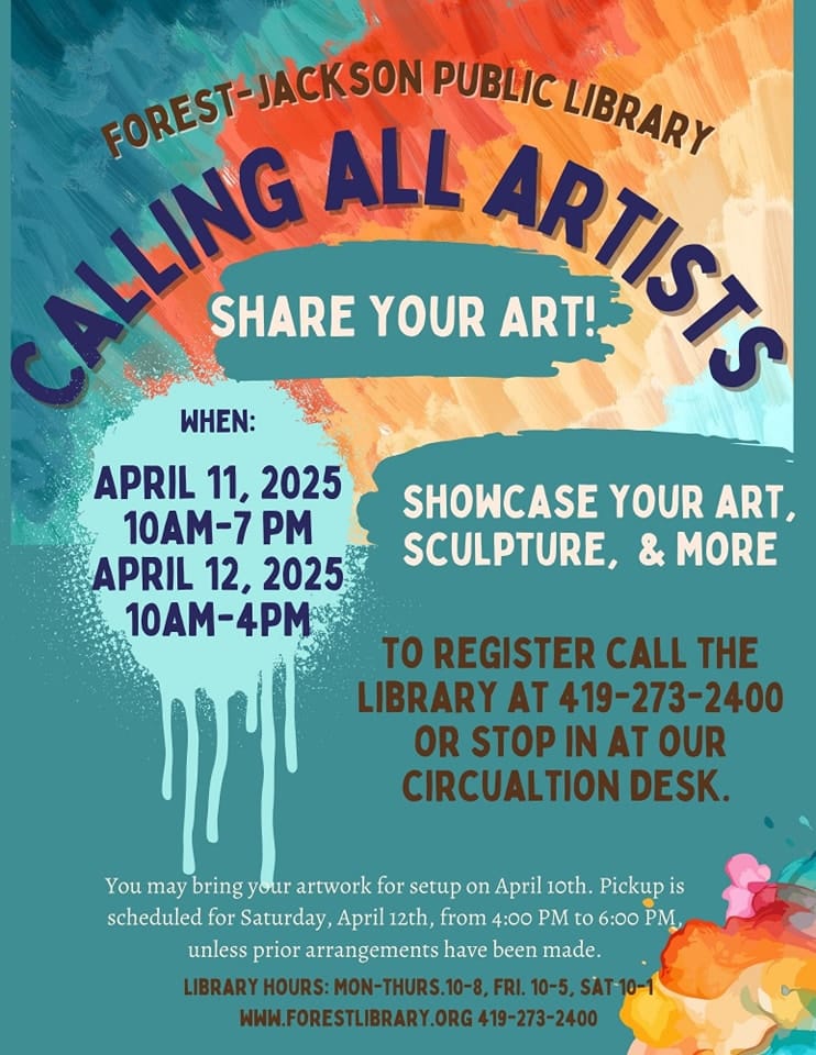 Paint, Sculpt, Create: Forest-Jackson Public Library to Host Art ...