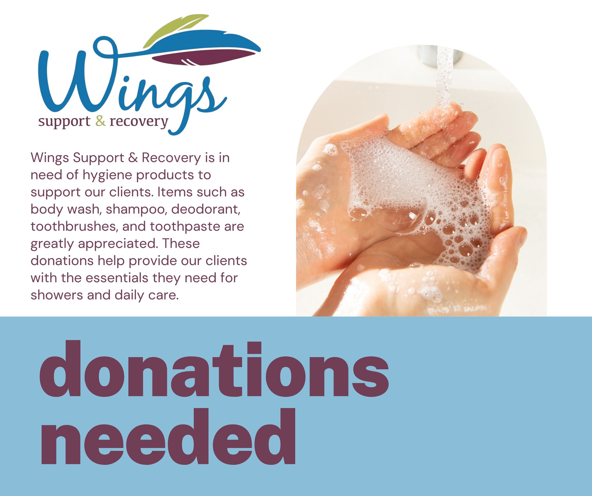 Wings-Support & Recovery Holding Hygiene Item Drive in Kenton and ...