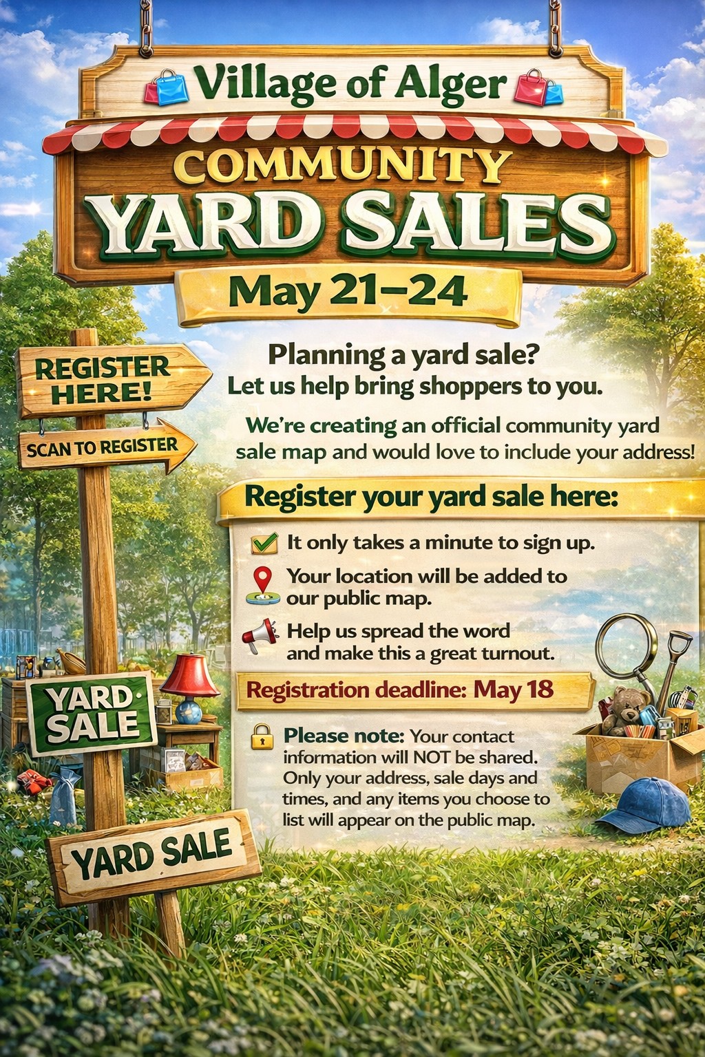 Village of Alger Community Yard Sales Scheduled for May 21–24 - 95.3 ...